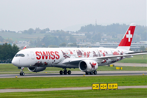 SWISS begrüßt den ersten neuen Airbus A350 am Flughafen Zürich » news | tma-online